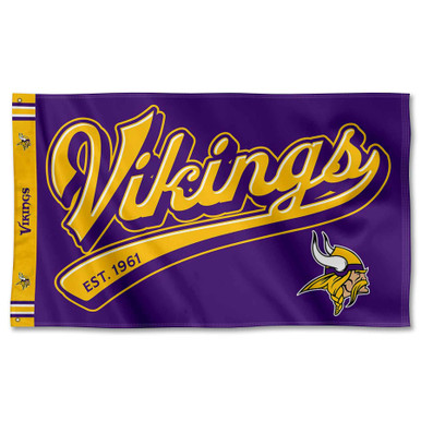 Minnesota Vikings Script Logo Premium Flag - State Street Products