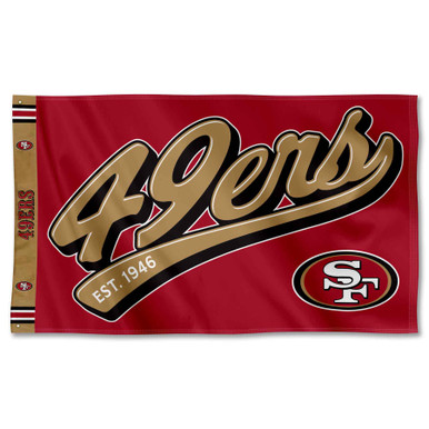 San Francisco 49ers Script Logo Premium Flag - State Street Products