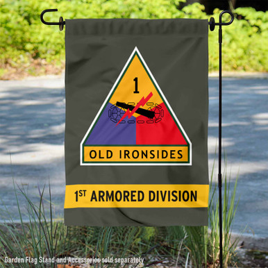 US Army 1st Armored Division Logo Garden Flag - State Street Products