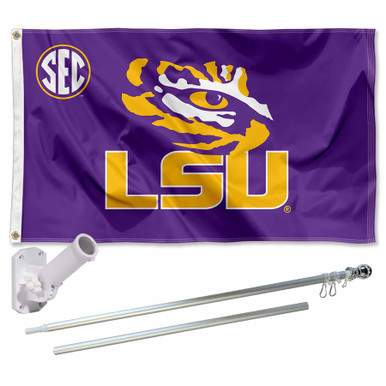 Louisiana State LSU Tigers SEC Logo Flag Pole and Bracket Kit - State ...