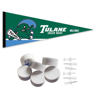 Tulane Green Wave Banner Pennant with Tack Wall Pads - State Street ...