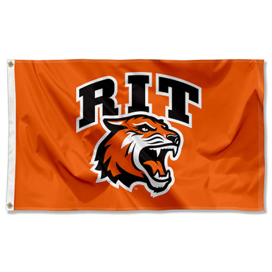 RIT Tigers Orange Logo Flag Large 3x5 - State Street Products