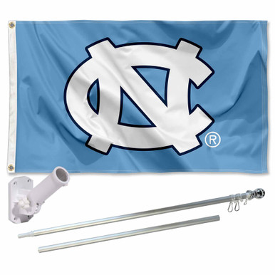 UNC Tar Heels Logo Flag Pole and Bracket Kit - State Street Products