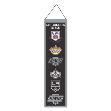 Los Angeles Kings Evolution 8x32 Inch Vertical Wool Embroidered Hanging ...