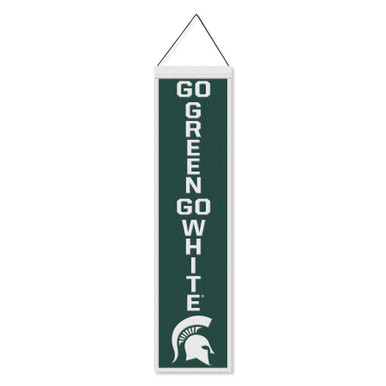 Michigan State University Spartans Go Green Go White 8x32 Inch Vertical ...