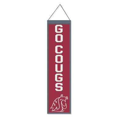 Washington State University Cougars Go Cougs 8x32 Inch Vertical Wool ...