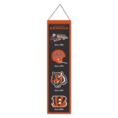 Cincinnati Bengals Evolution 8x32 Inch Vertical Wool Embroidered ...