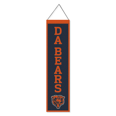 Chicago Bears Da Bears 8x32 Inch Vertical Wool Embroidered Hanging ...