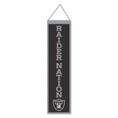 Las Vegas Raiders Raider Nation 8x32 Inch Vertical Wool Embroidered ...