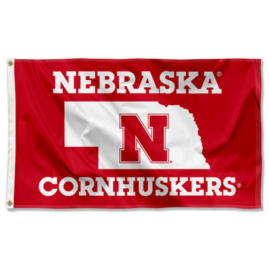 Nebraska Cornhuskers State Logo Flag - State Street Products
