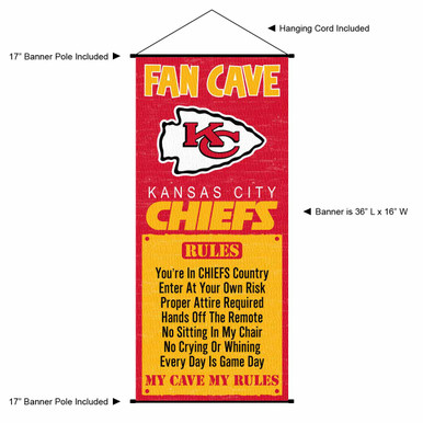 Kansas City Chiefs Man Cave Fan Banner - State Street Products