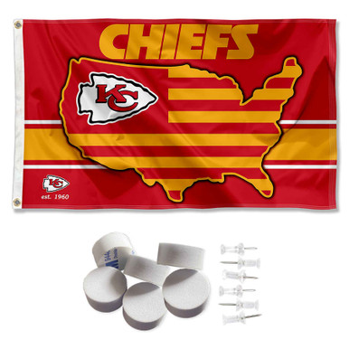 Kansas City Chiefs Nation Banner Flag with Tack Wall Pads - State ...