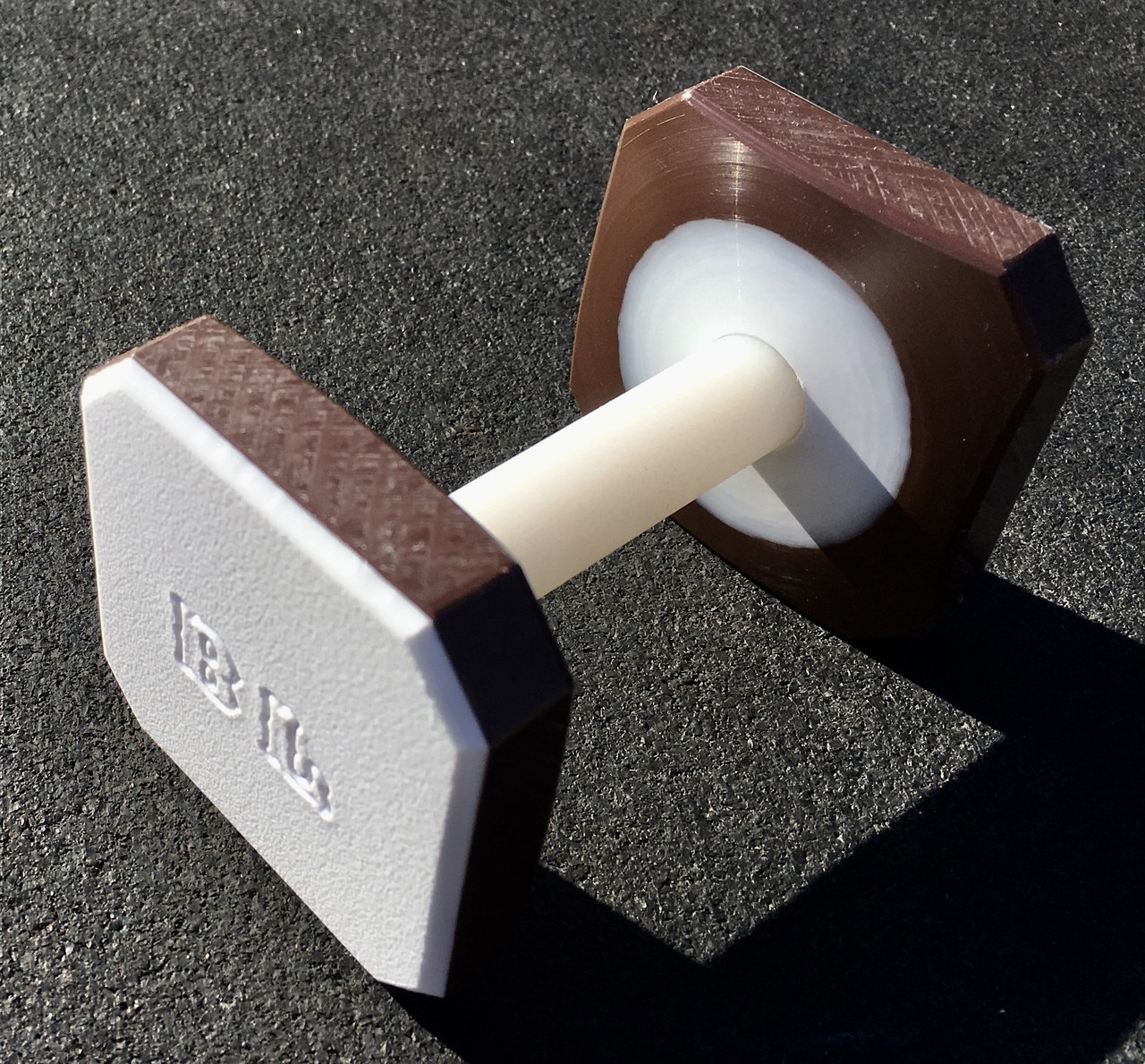 Plastic Dumbbell (White/Blue/White) - Training Treasures