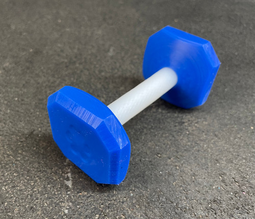 Pre-Made Plastic Dumbbell (Royal Blue) with paw print on both ends ...