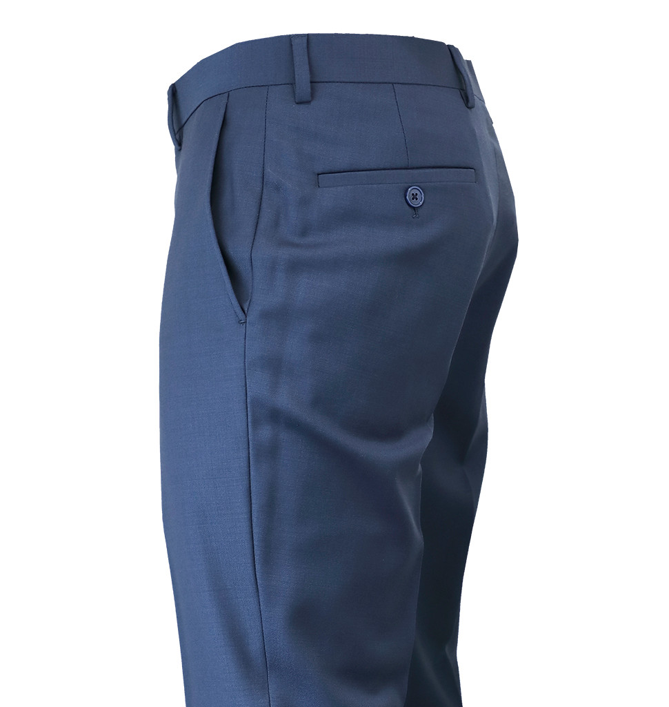 Cornelli Luxury Cashmere Blend Slacks Modern Fit Heather Blu