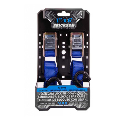 Erickson 34403 Cam Lock Tie Downs 1 x 6' 1200 lb (Pair)" - Power Oil Center