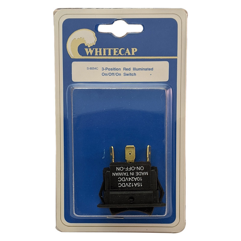 Whitecap Illuminated 3 Position Rocker Switch - Boater's Outlet