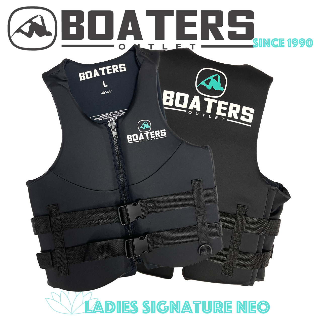Boaters Ladies Signature Neo Cga Life Vest Teal Boaters Outlet