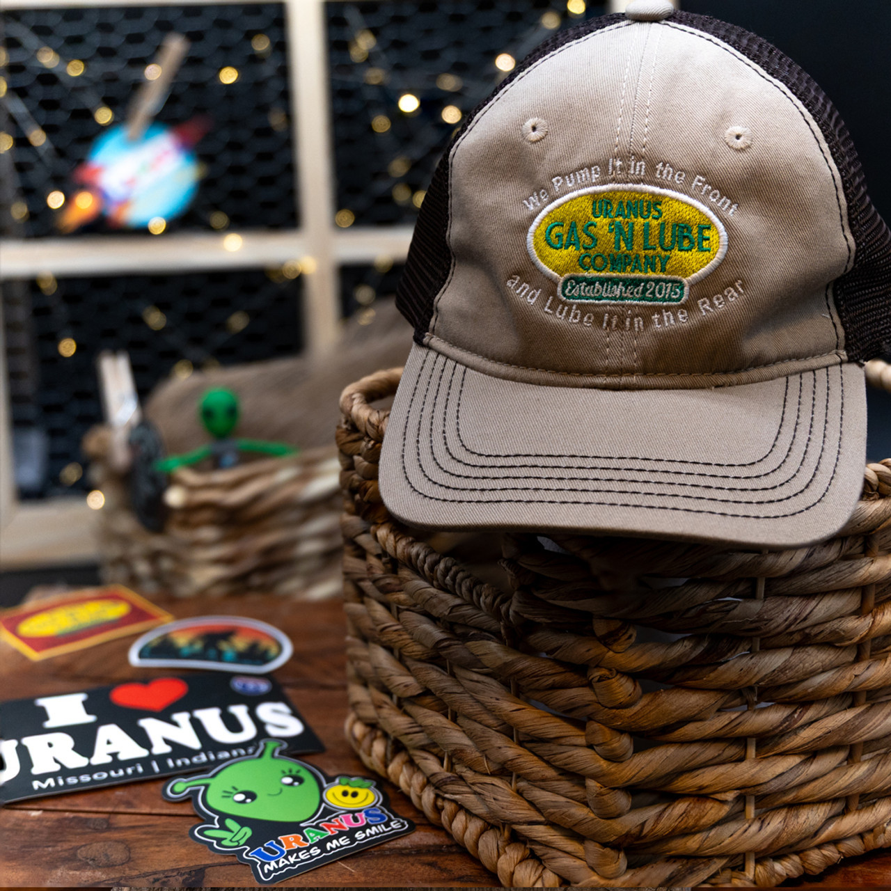Gas N Lube Hat – Khaki Brown Mesh | Uranus Apparel