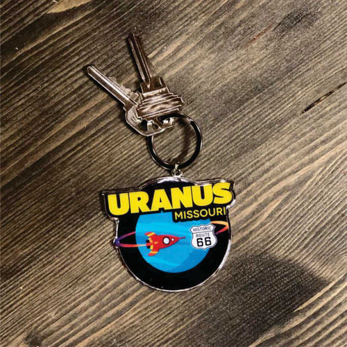 Metal and Colorful Uranus Rocket Logo Keychain from Uranus Fudge ...