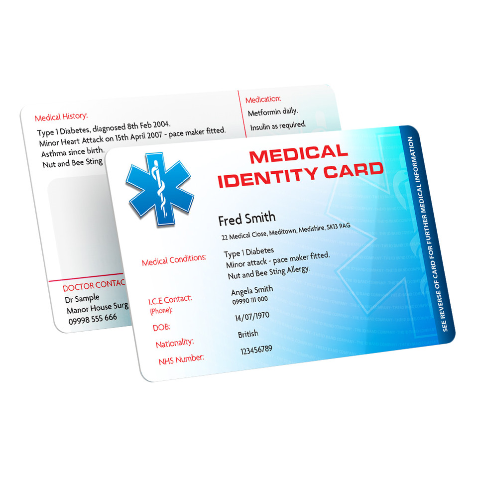Generic Medical Identity Card