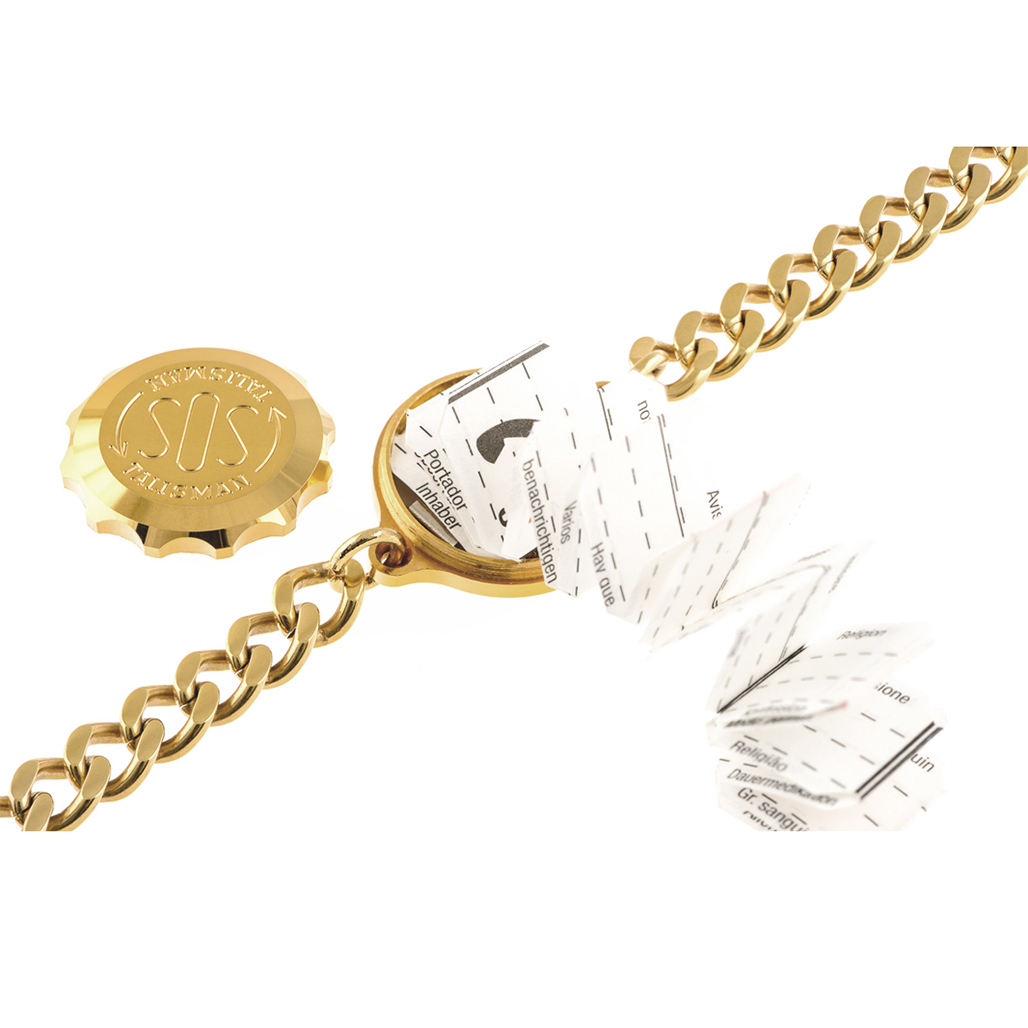 Gold Plated SOS Talisman Bracelet - Plain