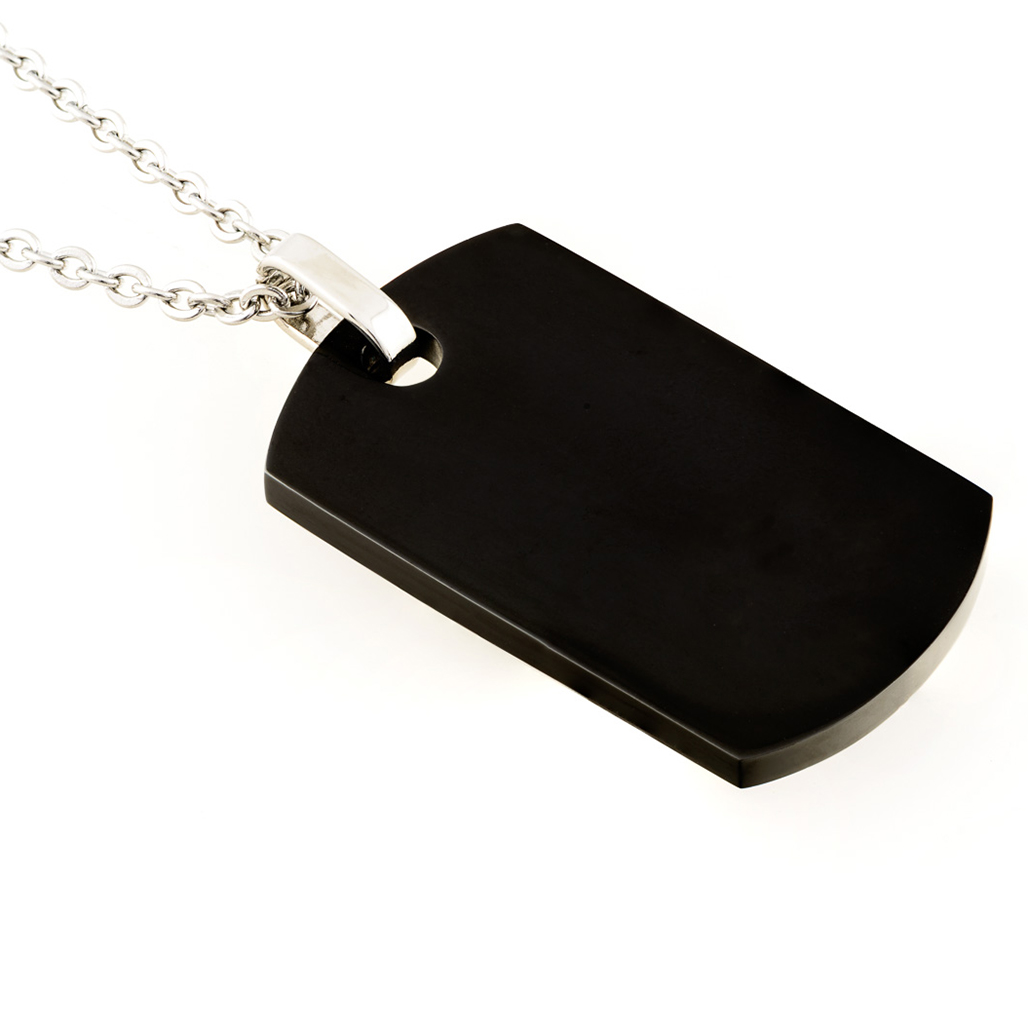 Black Dog Tag Engraveable Pendant