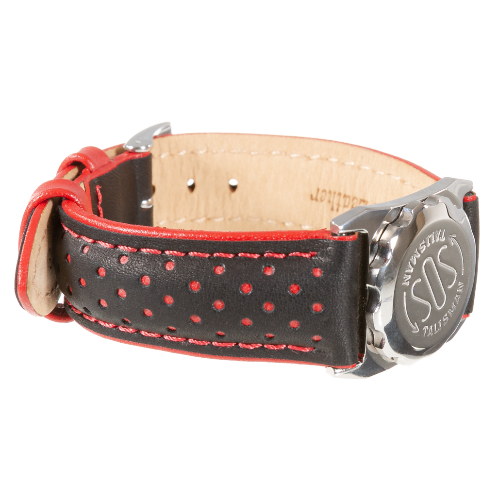 Stainless Steel SOS Talisman Watch Style Colour Detail Leather Strap - 18mm