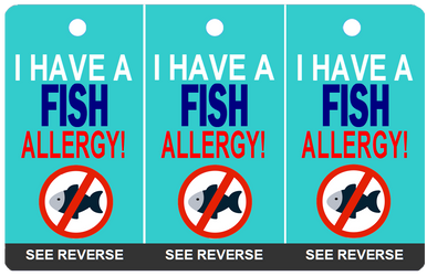 Fish Allergy Medical Alert Bag Tag / Key Fobs