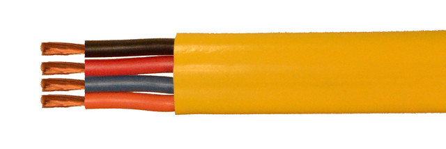 4 AWG 4 Conductor Flat Festoon Cable PVC Yellow | By the Foot