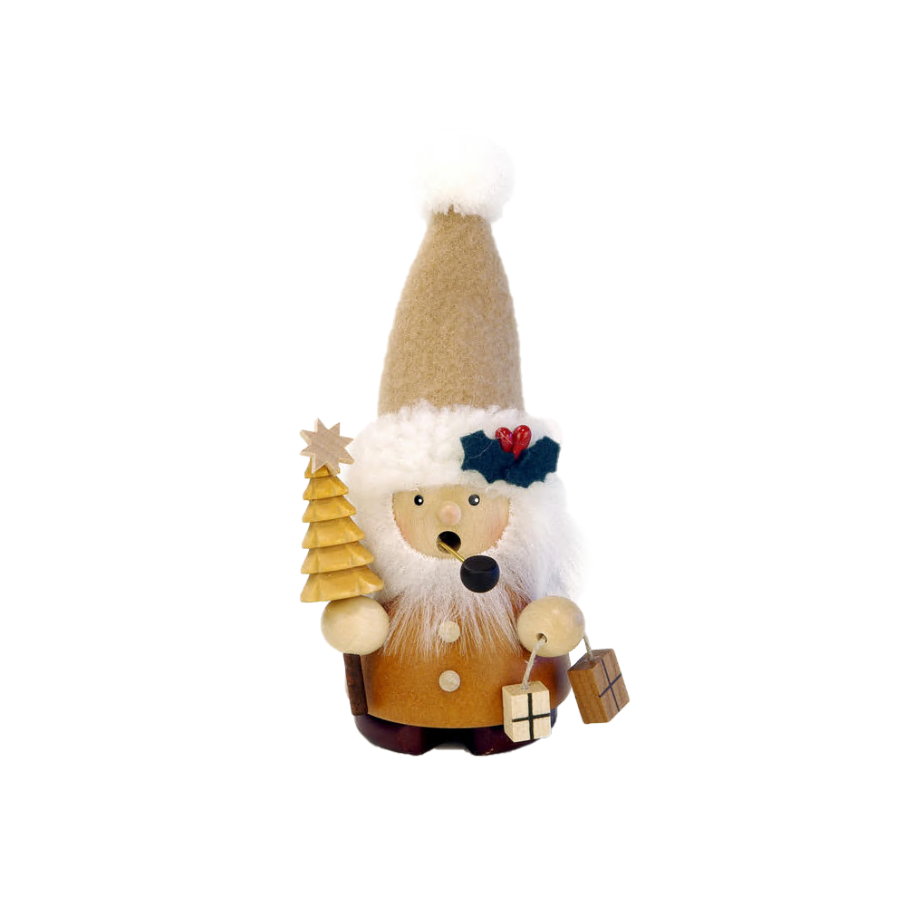 Natural Santa Holding a Tree and Toys