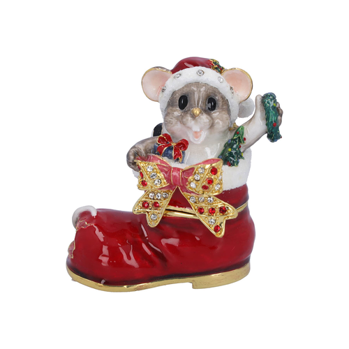 Mouse in Boot Trinket Box