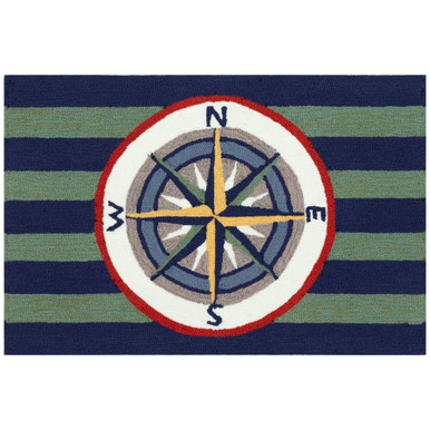 TransOcean Frontporch 4626 44 Striped Compass Multi Rug - Payless Rugs