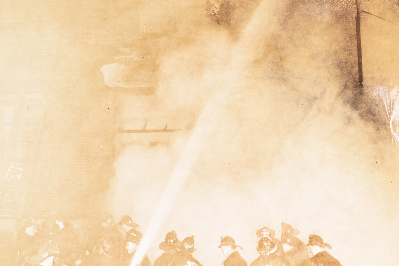 1940's Fireman Fire Photo Philadelphia 11 x 13 1/4 Firefighters At Work ...