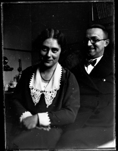 German Post WWI 3 1/2 x 4 3/4 Inch Glass Plate Negative of a Happy ...
