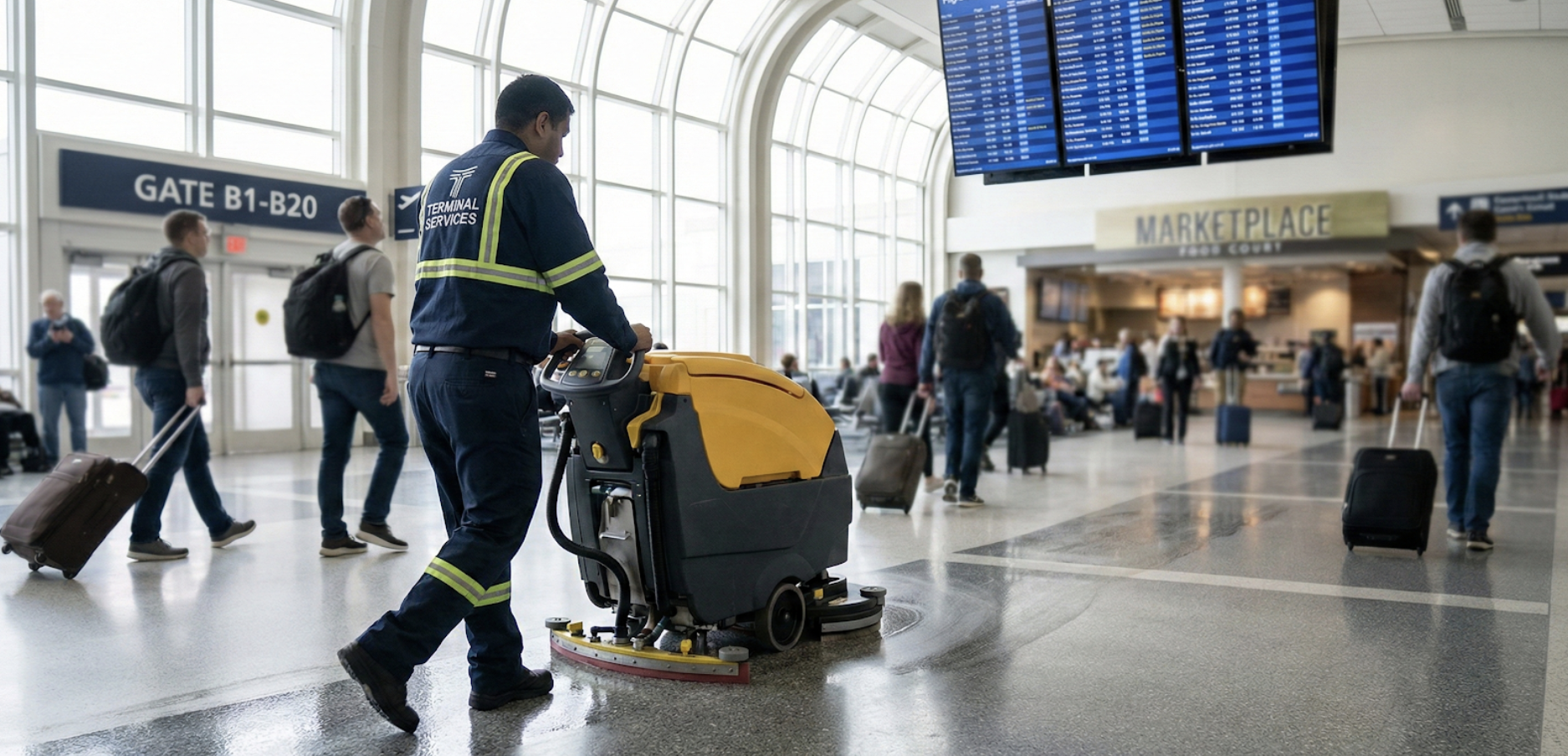 Floor Cleaning Challenges in Airport Terminals and How to Solve Them ...