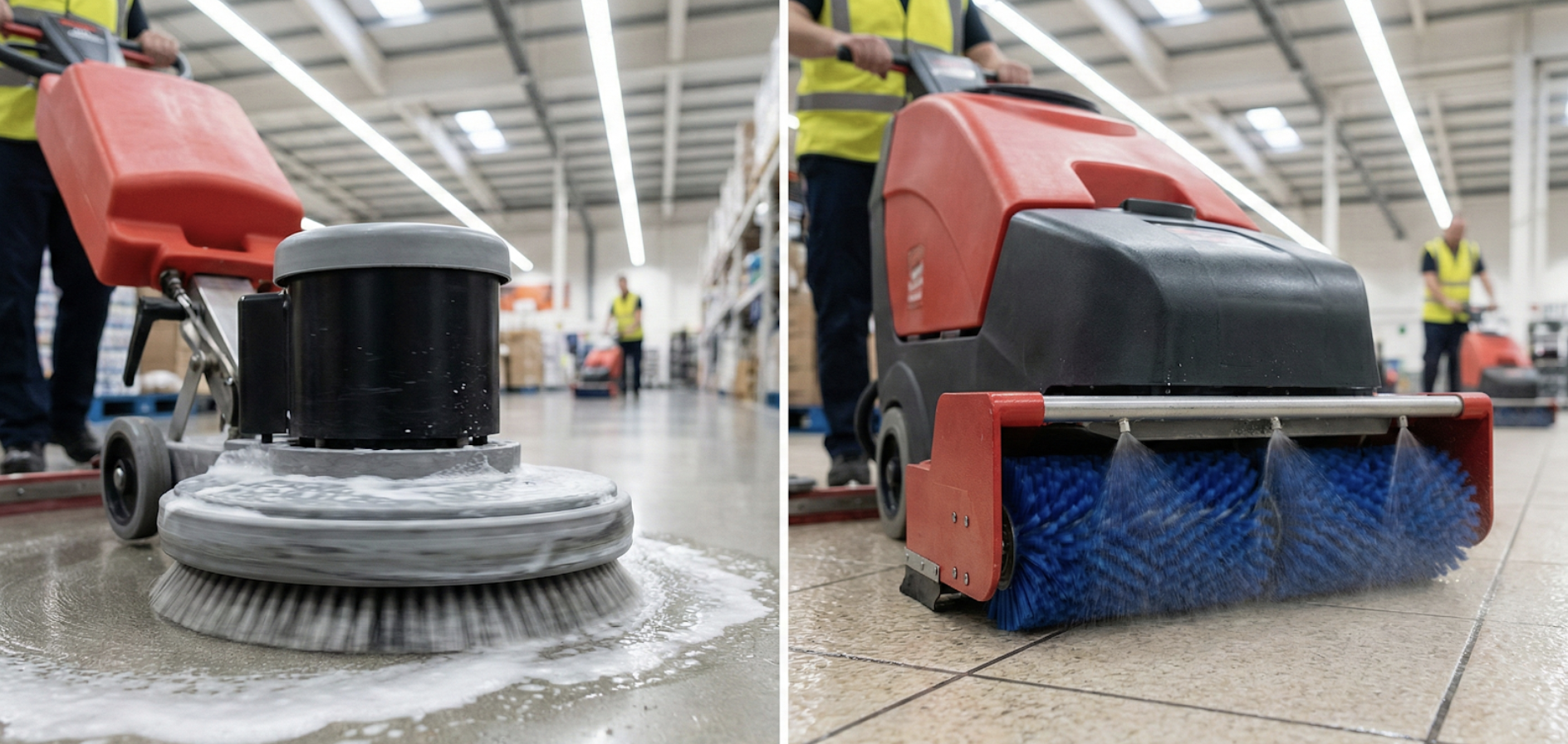 Cylindrical Floor Scrubbers vs Disc Floor Scrubbers - Performance Systems