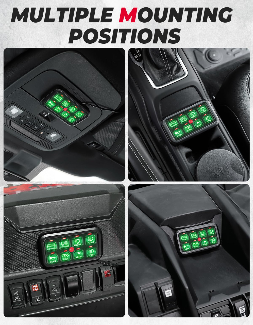 Arctic Cat Prowler / Wildcat 12-24V 8 Gang Switch Panel by Kemimoto ...