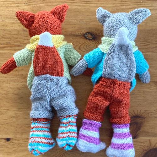 Fox In Socks & Little Wolf Knitting Pattern - Gift Horse Kits
