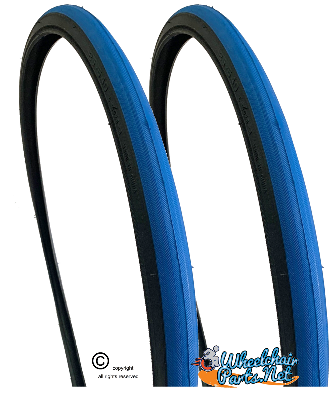 26 X 1" (25-590) BLUE TIRE. SOLD AS PAIR - WheelchairParts.Net