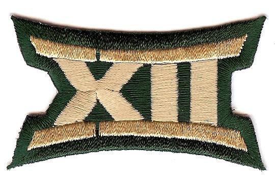 Baylor Univ, Big 12 Conference, (Green Background/Gold XII), 2.5" Wide