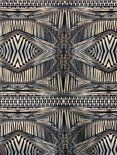 Abstract Rhomboid Design on Stretch Jersey Polyester Spandex Fabric