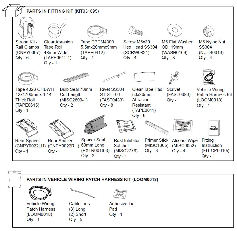 EGR Auto - Premium Canopy Hardware Fitting Kit - Mitsubishi Triton MN ...