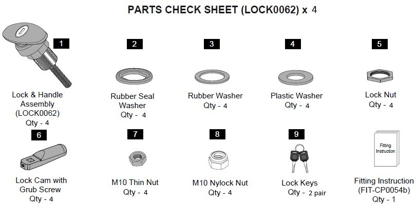 EGR Auto - EGR Premium L/L Canopy Full Lock Kit