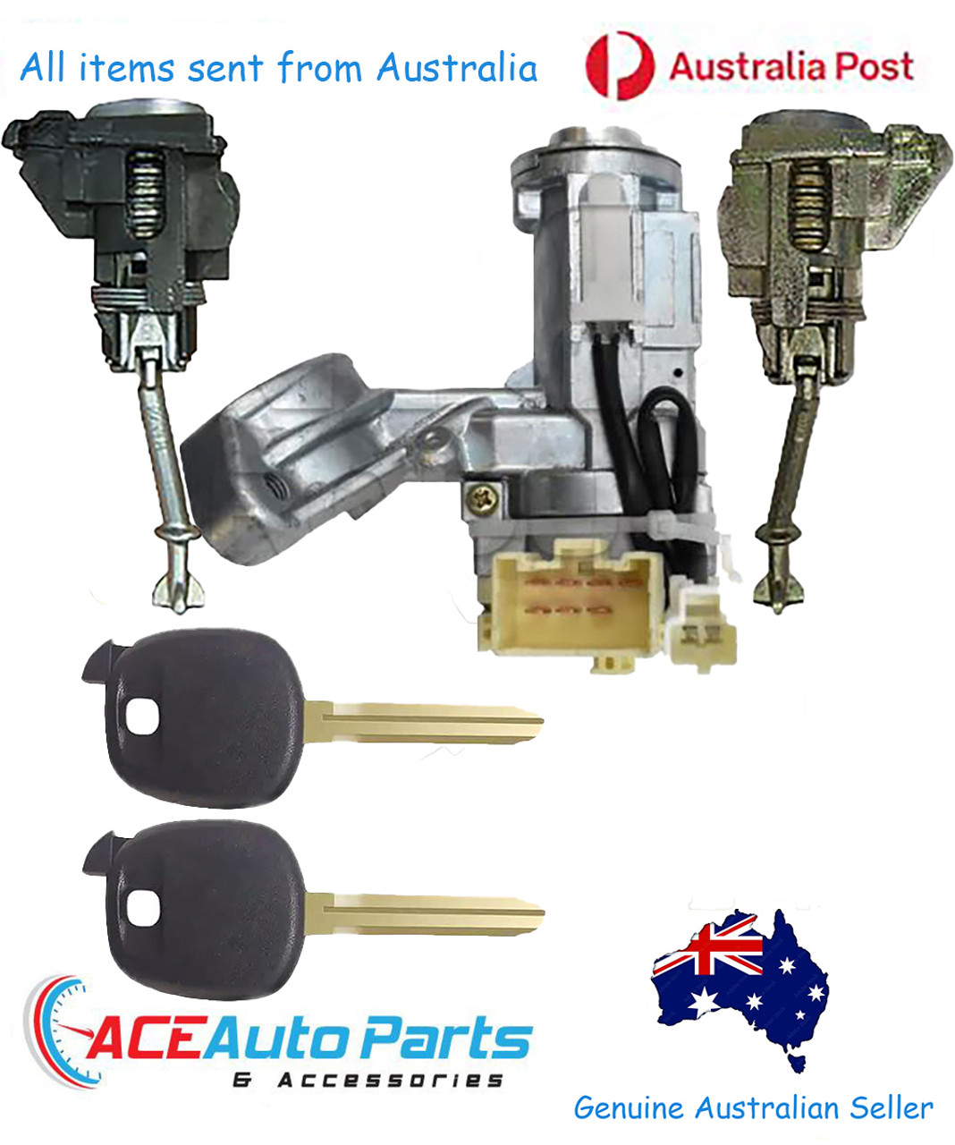 New Ignition barrel Housing + Door Locks Set For Toyota Camry 2002-2006