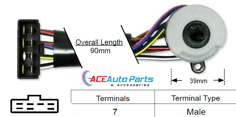 Lock set for Toyota Hilux without tilt steering column.