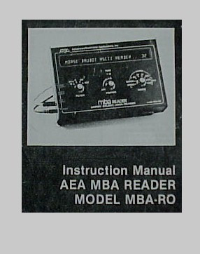 AEA MBA-RO Morse, Baudot, ASCII Reader Laser Printed Manual Copy ...