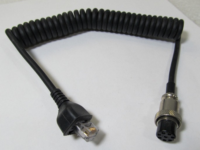 Coiled Microphone Cord with Modular Connector on one end and 8 Pin on ...
