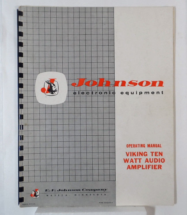 EF Johnson Viking Original Ten Watt Audio Amplifier Operating Manual in ...