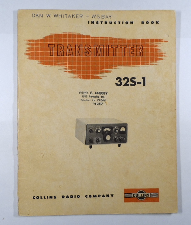 Collins Original 32S-1 Transmitter Manual in Very Good Condition Sept ...
